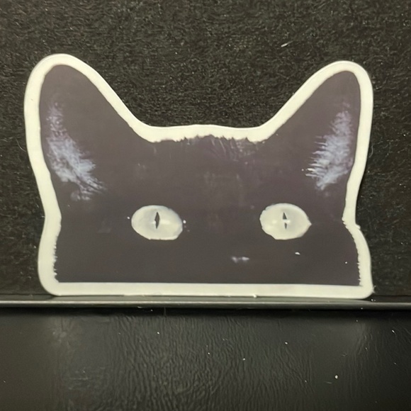 Design | Black Cat Face Profile Sticker | Poshmark